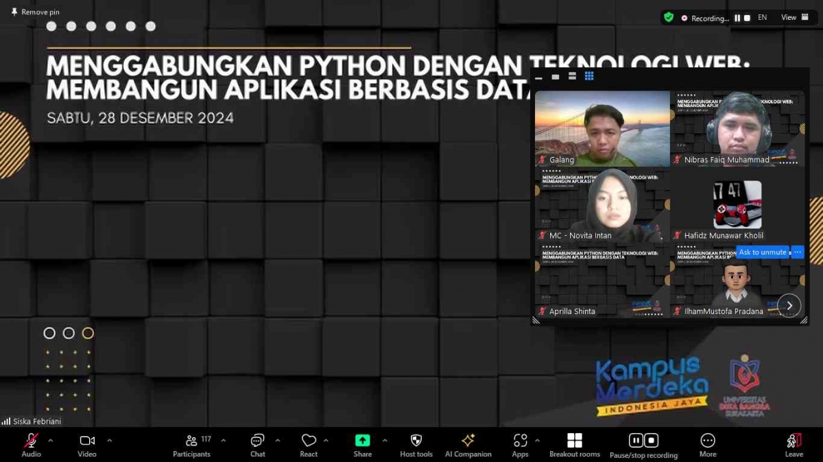 Foto Artikel : Webinar Kuliah Tamu: Menggabungkan Python dengan ... Foto Artikel : Webinar Kuliah Tamu: Menggabungkan Python dengan ...