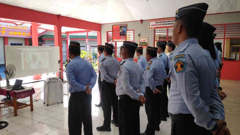Lapas Tahuna Ikuti Apel Bersama Jajaran Kanwil Kemenkumham Sulut