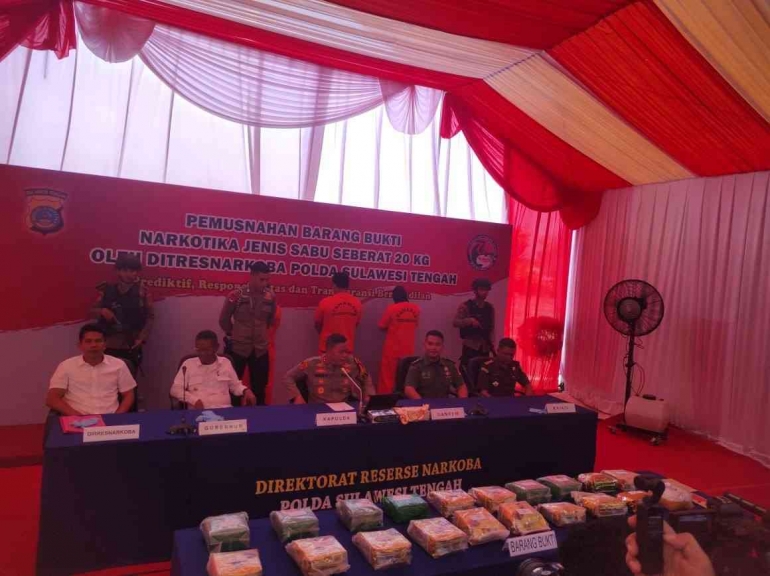 Hadiri Pemusnahan Bb Narkoba Di Polda Sulteng Kadivpas Kanwil