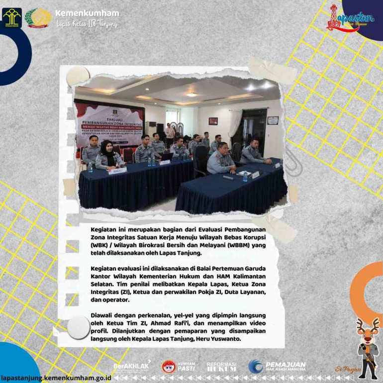 Lapas Tanjung Ikuti Tahap Evaluasi Penilaian Pembangunan Zona ... Lapas Tanjung Ikuti Tahap Evaluasi Penilaian Pembangunan Zona ...